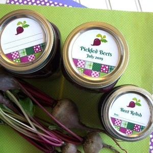 Country Quilt Pickled Beets & Relish Canning Labels Round - Etsy