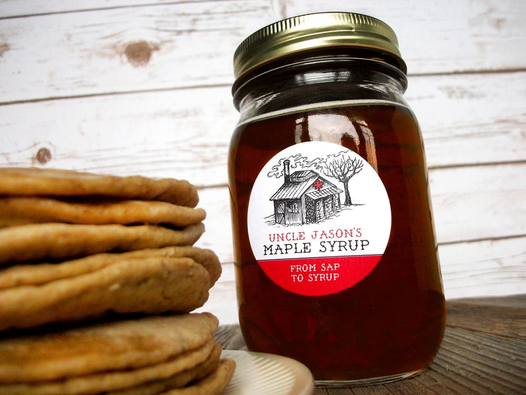 Sugar Shack Maple Syrup Labels Custom Printed With Your Text, Round ...