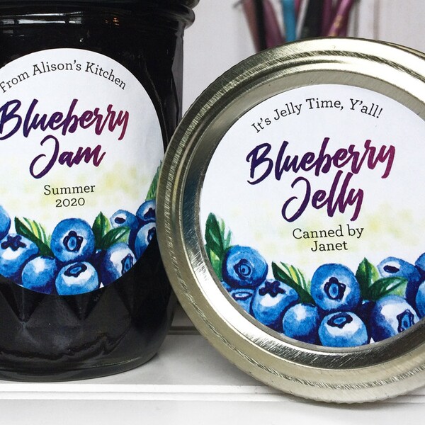 Blueberry Jam Labels - Etsy