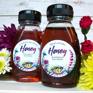 Custom Watercolor Wildflower Honey Labels, Whimsical Customized Honey ...