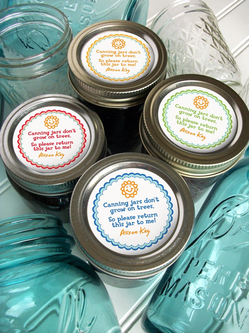 Canning Jars Don't Grow on Trees, Funny Custom Round Mason Jar Stickers ...