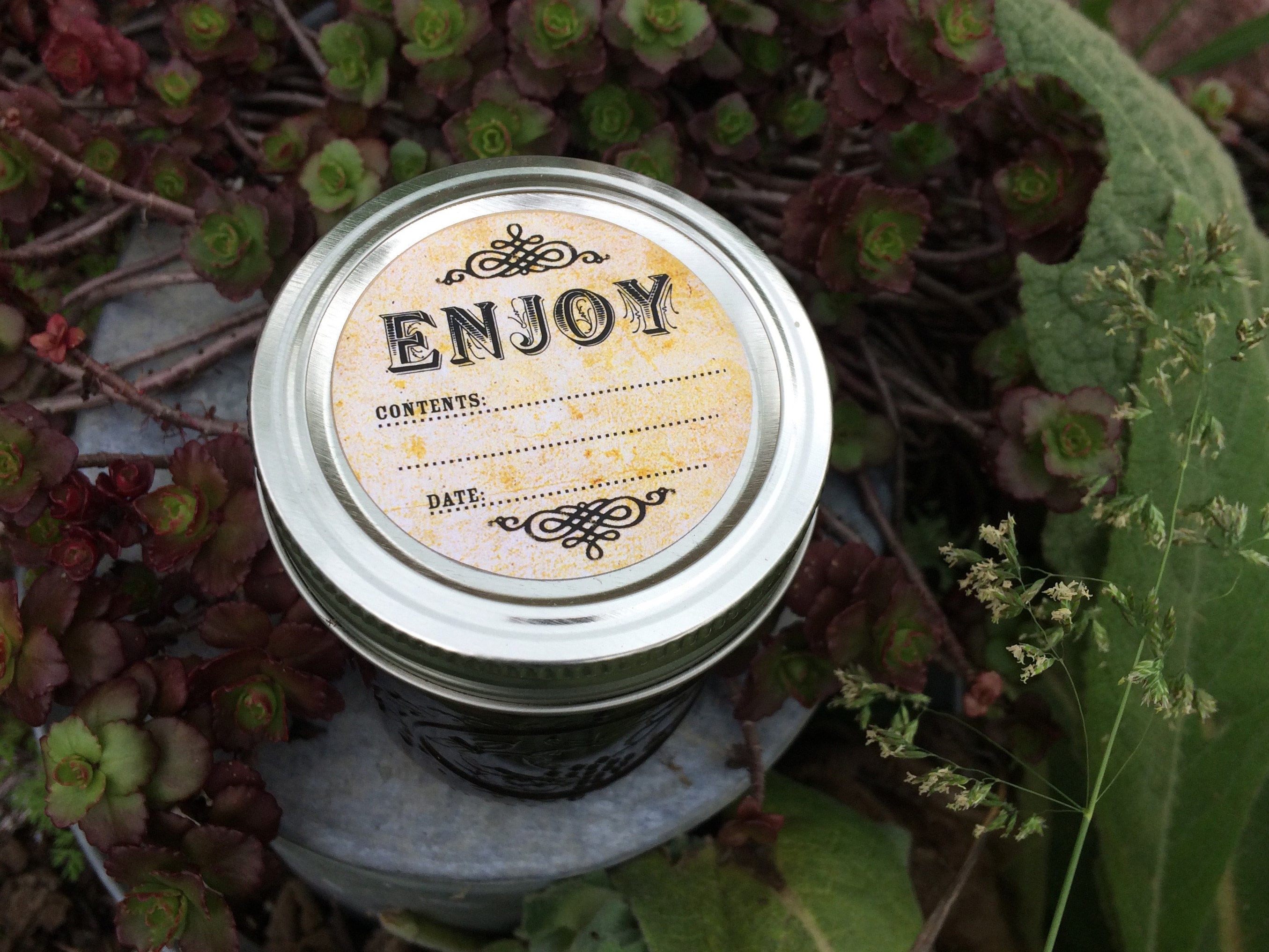 Vintage Enjoy Canning Jar Labels, Round Mason Jar Stickers for Fruit ...