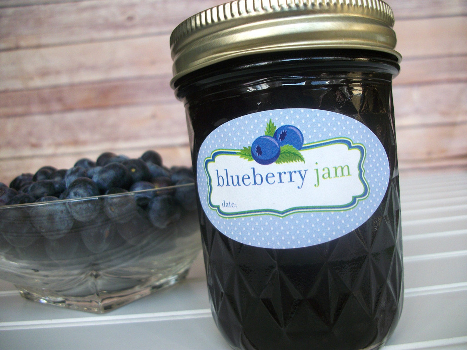 Oval Blueberry Jam Canning Jar Labels Quilted Jam Jar Labels - Etsy