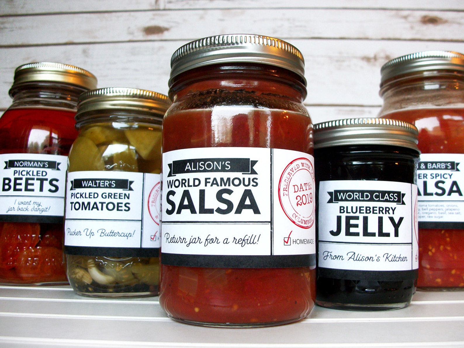 Custom Modern Black & White Rectangle Canning Jar Labels - Etsy