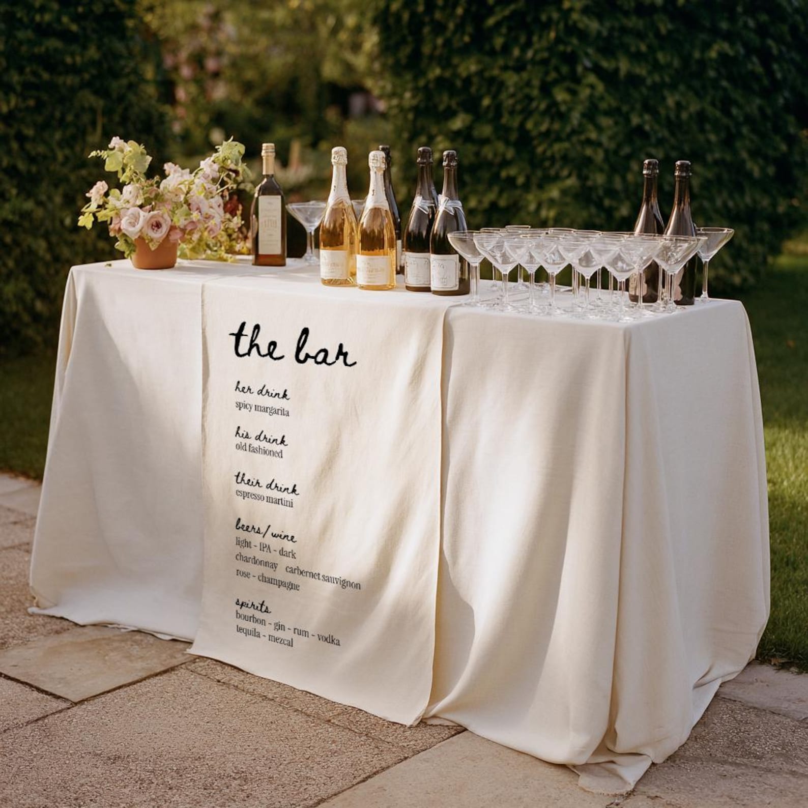 Fabric Bar Sign, Custom Fabric Bar Menu, Wedding Bar Menu, Personalized ...
