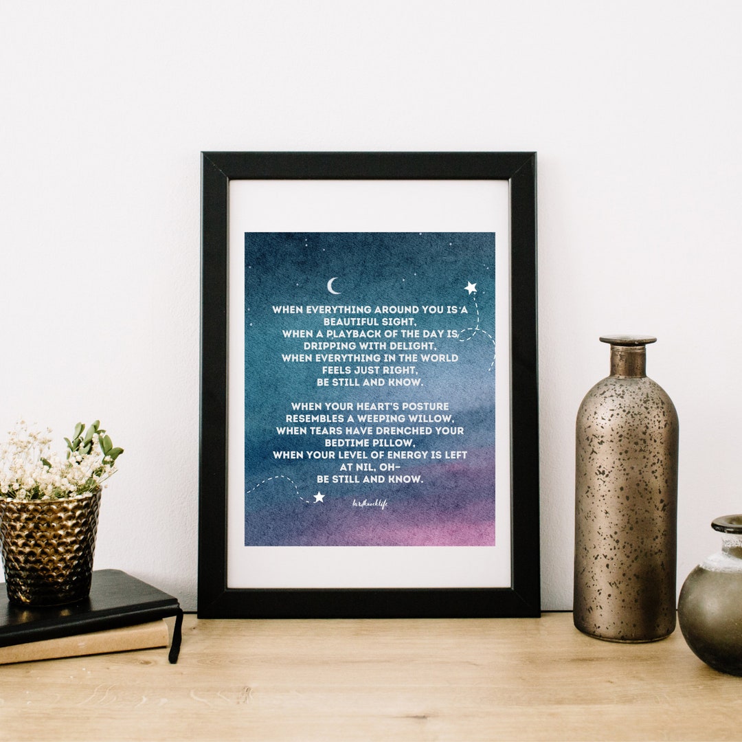 Be Still Poster Print - Etsy
