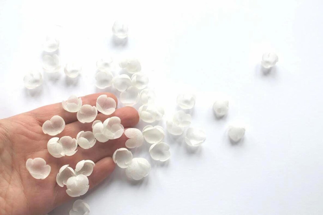 Gossamer Silk 3D Fabric Flowers Buds Petals 25pcs - Handmade Wedding ...
