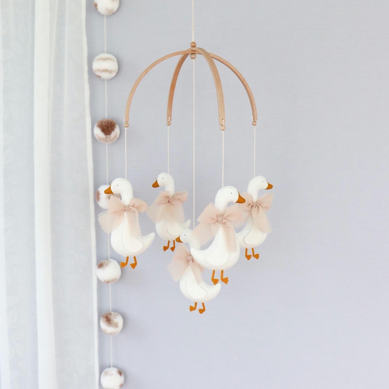 Goose Baby Crib Mobile - Etsy UK