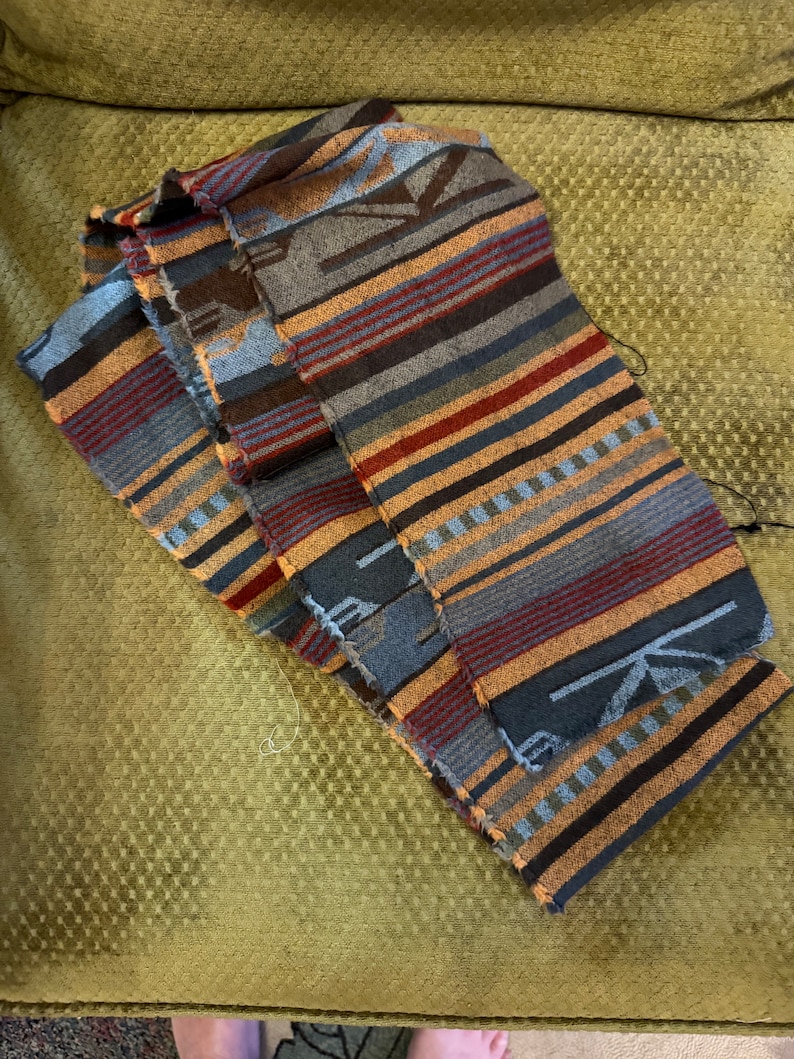 Pendleton Wool Fabric Remnant Strip in Browns/blues Stripes 6.5x92 ...