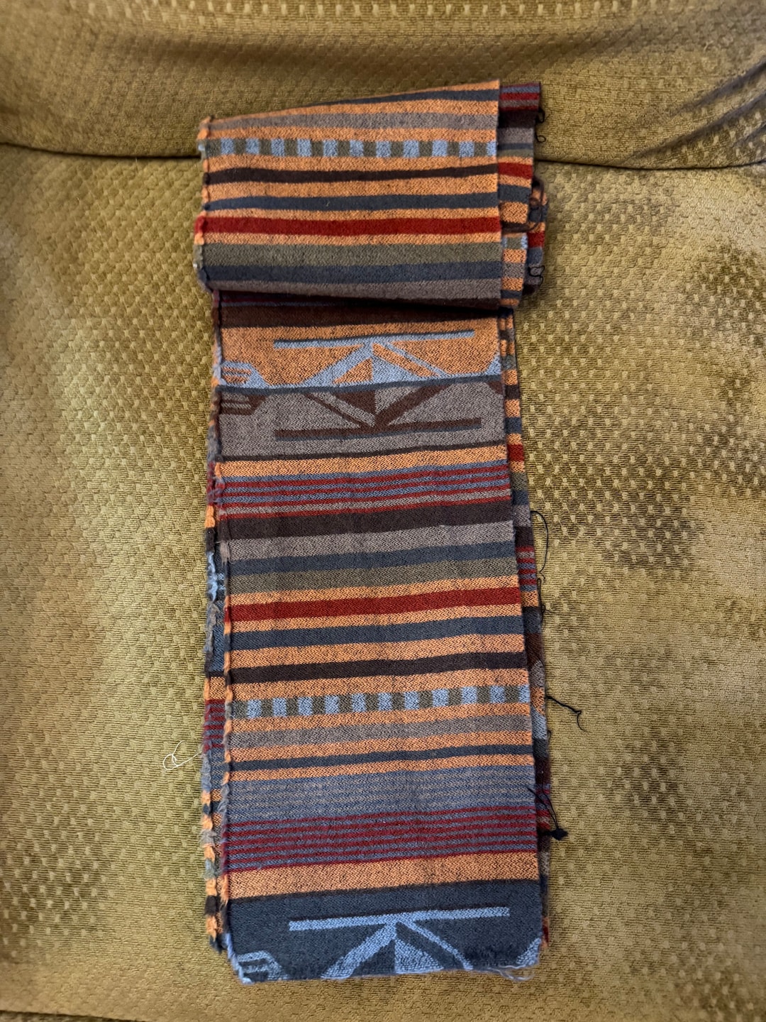 Pendleton Wool Fabric Remnant Strip in Browns/blues Stripes 6.5x92 ...