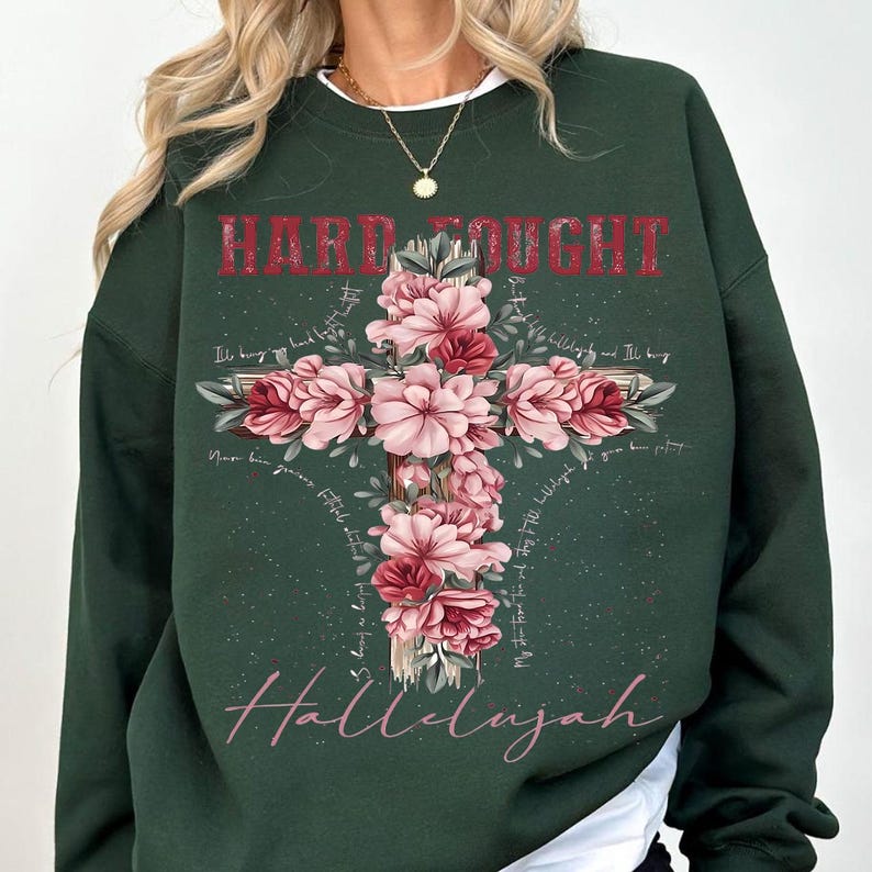 Hard Fought Hallelujah Png, Floral Christian Png, Christian Png ...