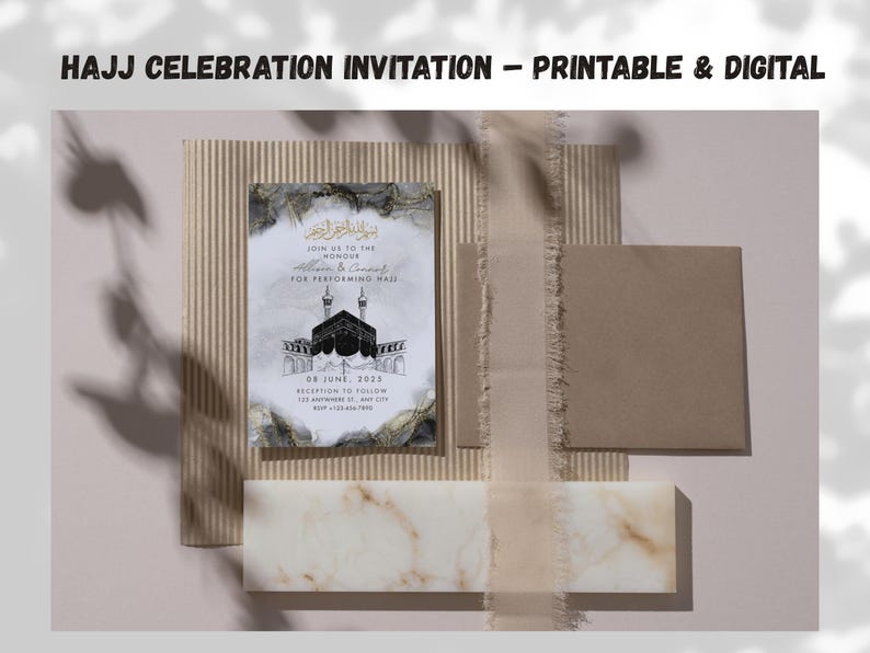 Editable Hajj Invitation Template This Hajj Mubarak Celebration Evite ...