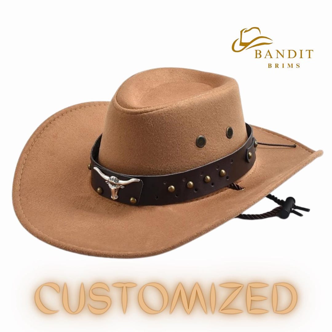 Vintage Style Western Cowboy Hat Wide Brim Classic Big Edge Rodeo Style ...