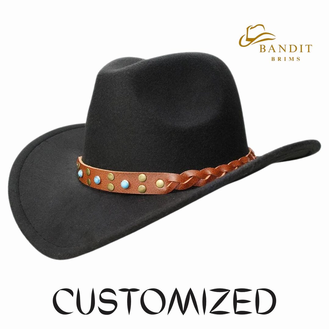 Children’s Western Cowboy Hat Wool Felt, Wide Brim, Cowgirl Design ...