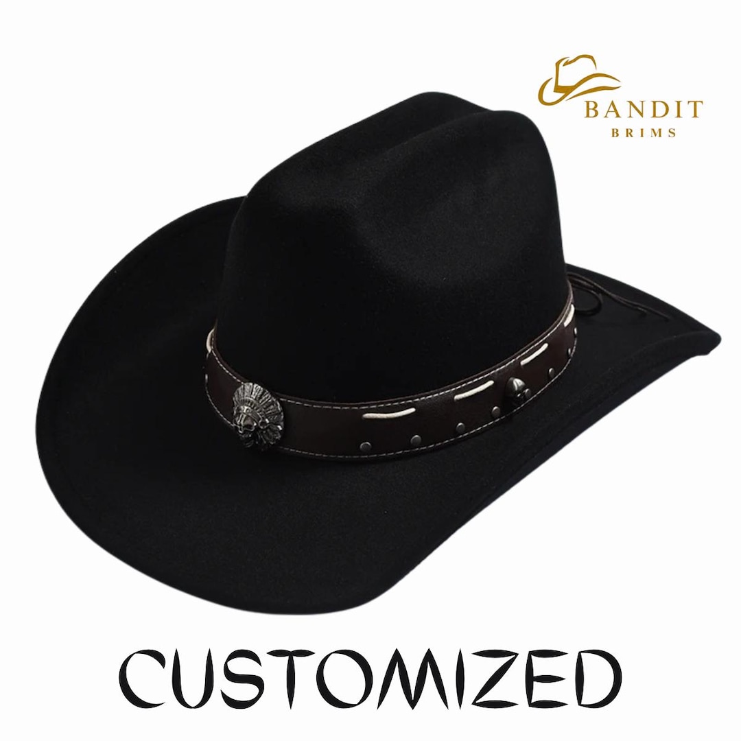 Vintage Style Western Cowboy Hat With Punk Belt Men's Retro Rodeo Style ...