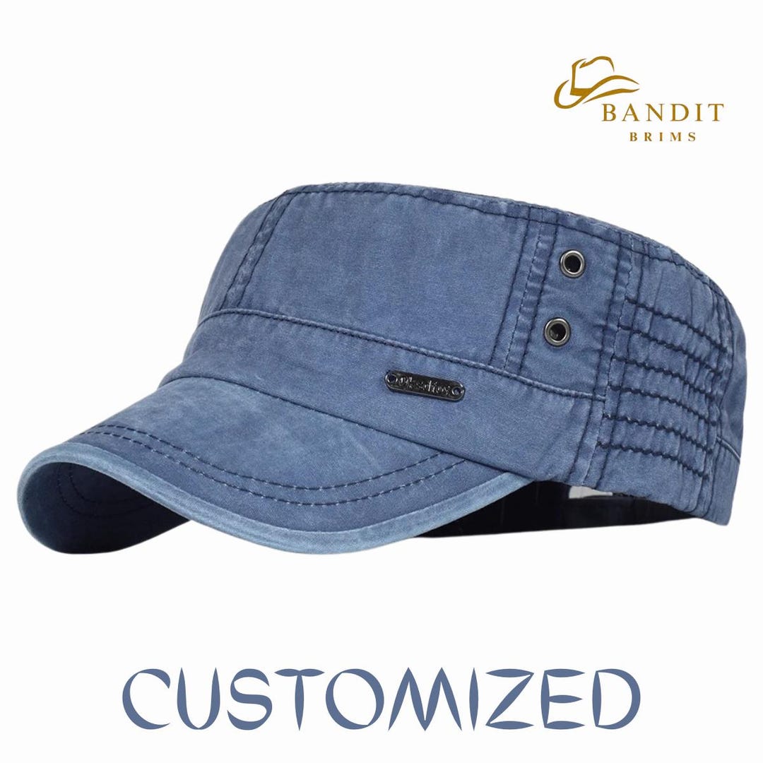 Vintage Style Military Flat Top Cap Unisex Unique Design Hat - Etsy
