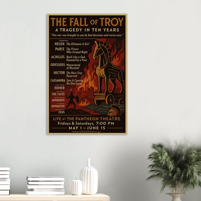 Trojan War Theatrical Classroom Poster - Educational Art for Teachers ...