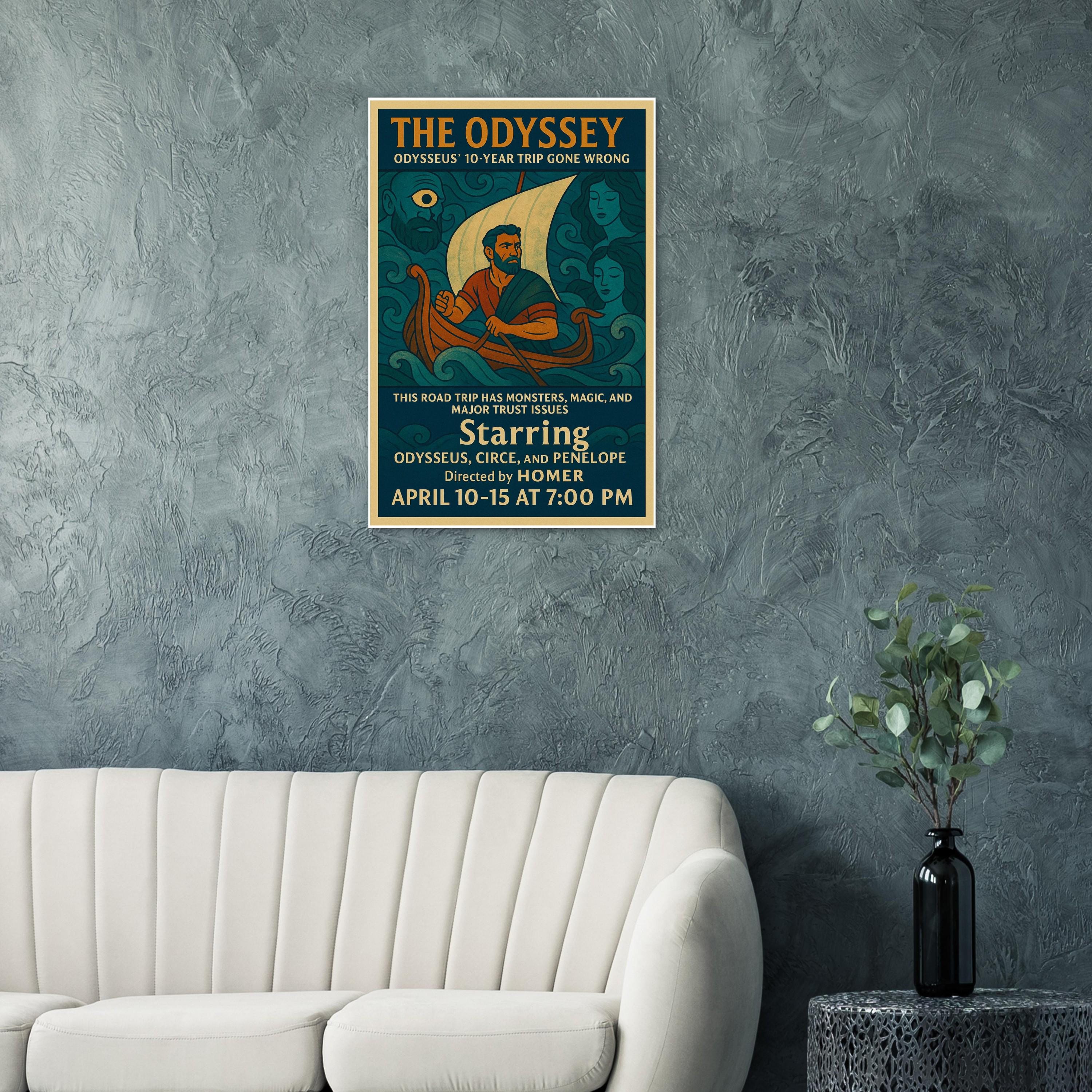 Odysseus Vintage Art Deco Poster – Mythical Theatrical Classroom Art ...