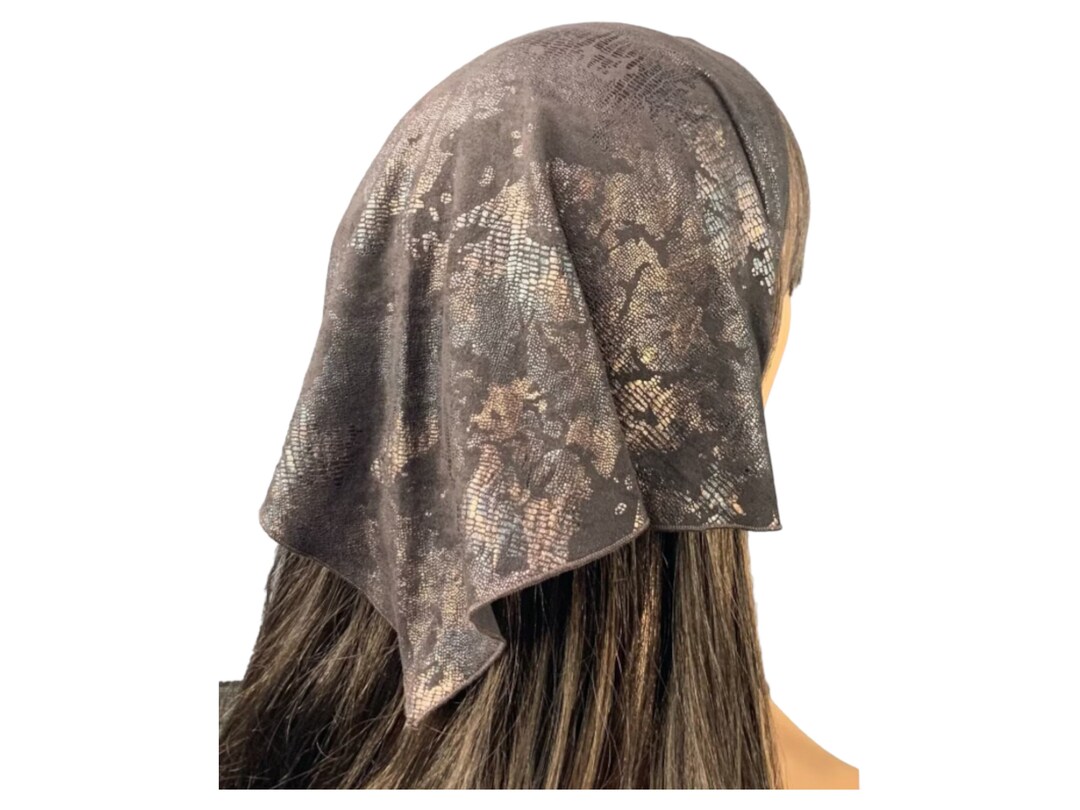 Brown and Bronze Faux Suede Stretch Bandana - Etsy