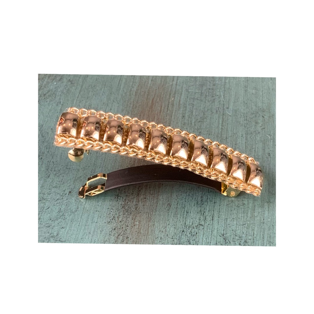 Metallic Gold Hair Barrette - Etsy