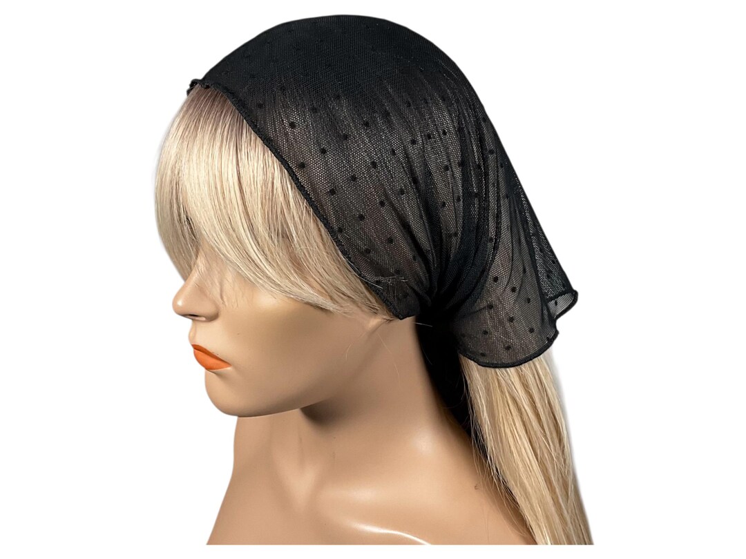 Black Sheer Mesh Stretch Bandana Scarf - Etsy