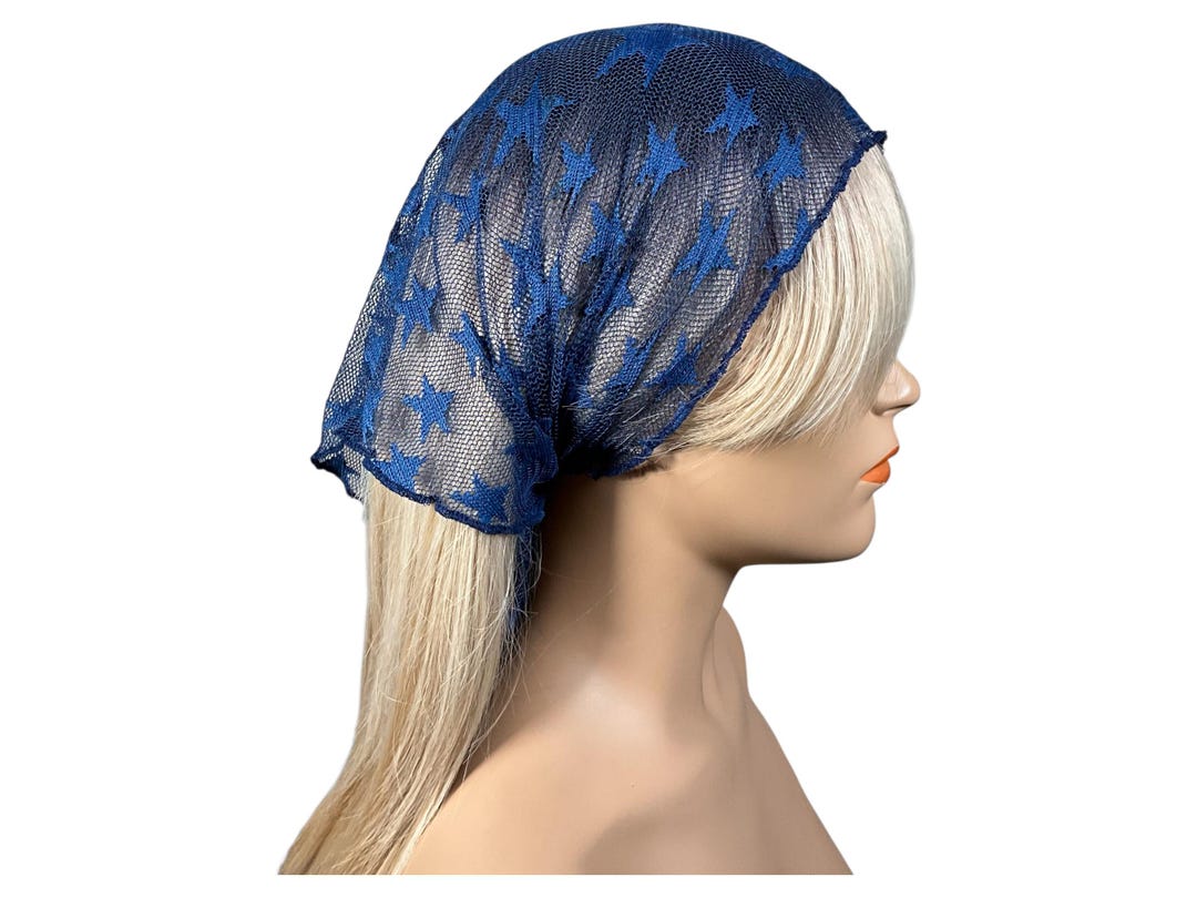 Blue Sheer Star Mesh Stretch Bandana - Etsy
