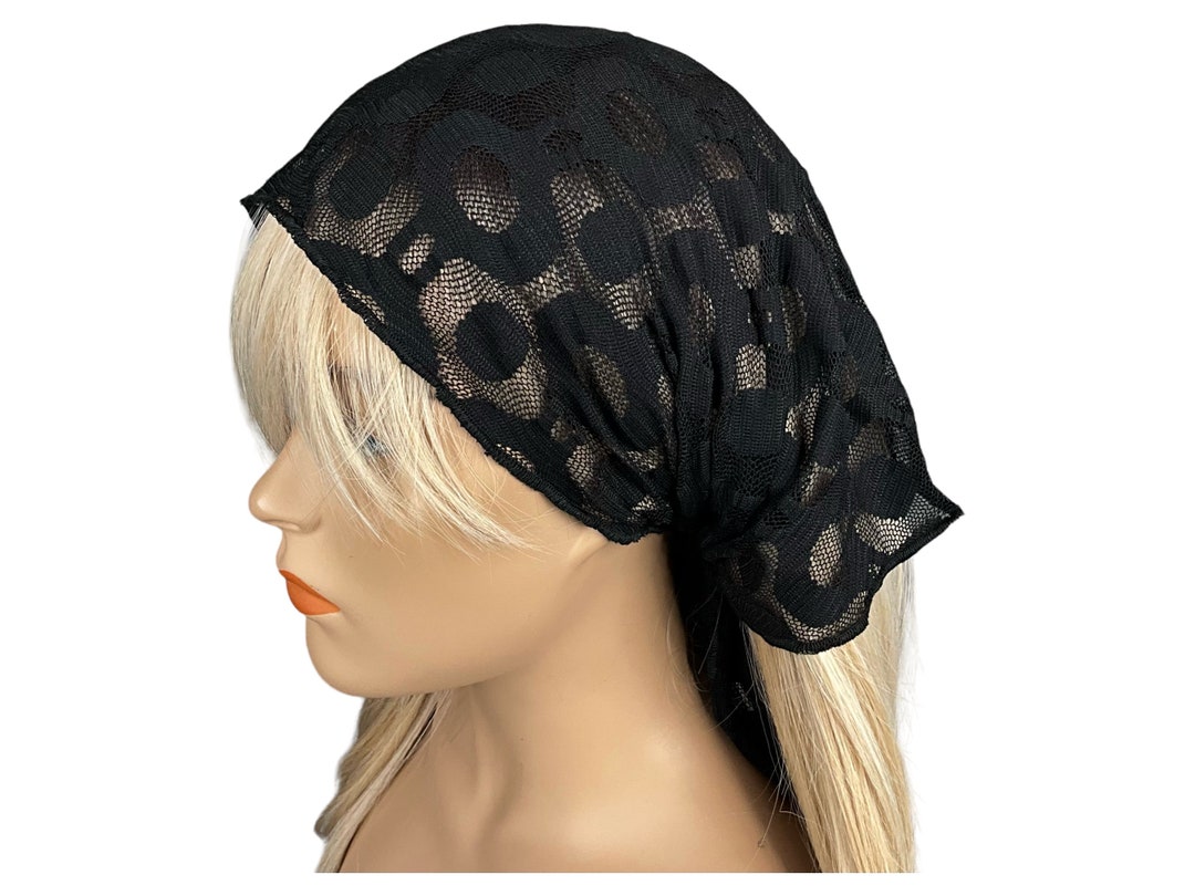 Black Circle Mesh Stretch Bandana - Etsy