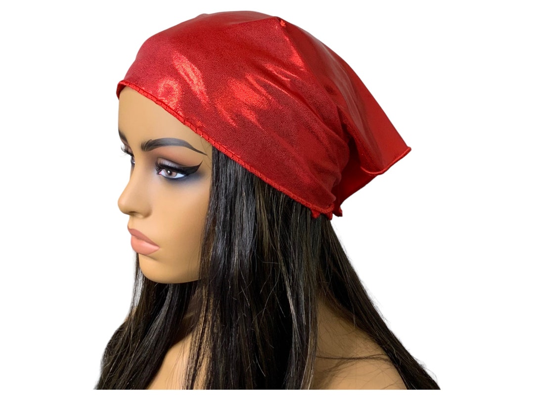 Red Metallic Stretch Bandana - Etsy