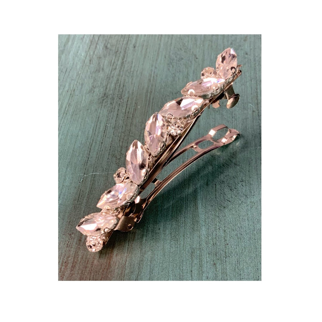 Beautiful Large Shaped Rhinestone Hair Barrette, Gift Idea, Dressy Hair ...