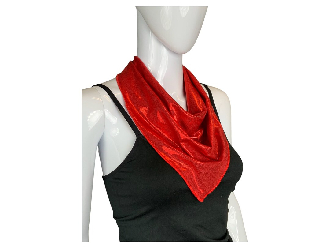 Red Metallic Stretch Bandana - Etsy