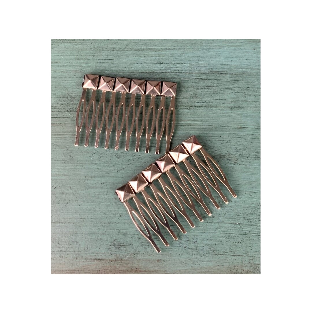 Silver Studded Metal Hair Combs - Etsy