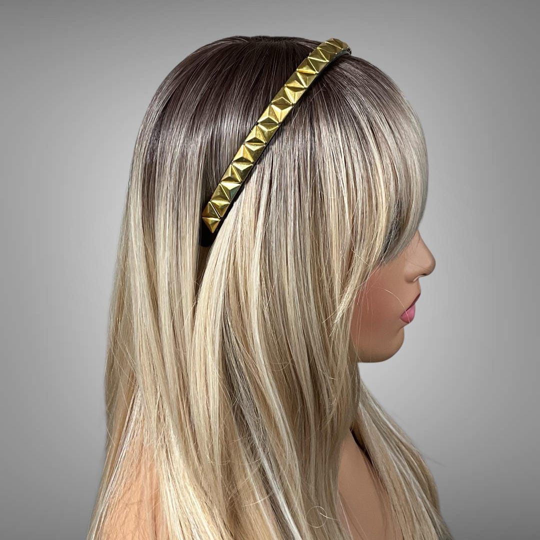 Gold Triangle Stud Trim Headband - Etsy