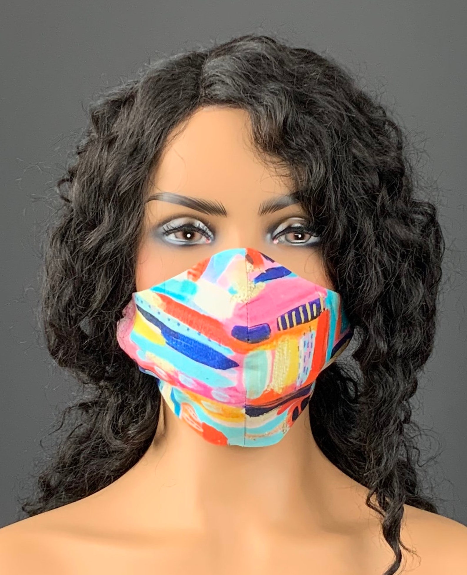 Colorful Abstract Print Face Mask | Etsy