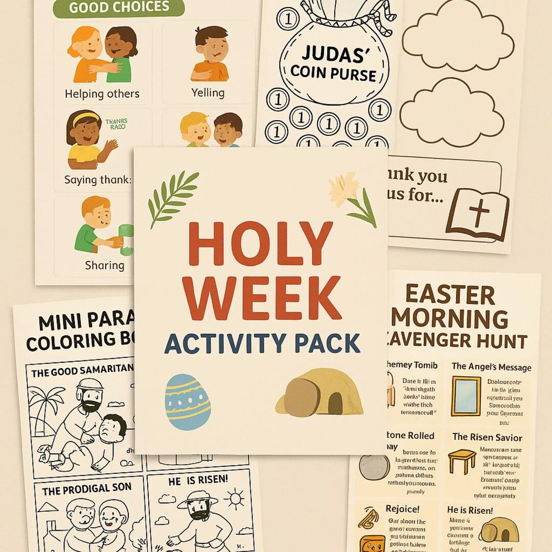 Easter Holy Week Activity Pack for Kids! - Etsy