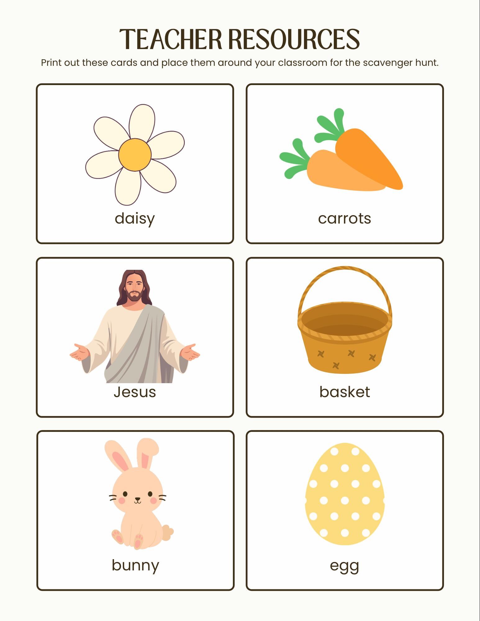 Christian Easter Scavenger Hunt Printable for Kids | Sunday School ...