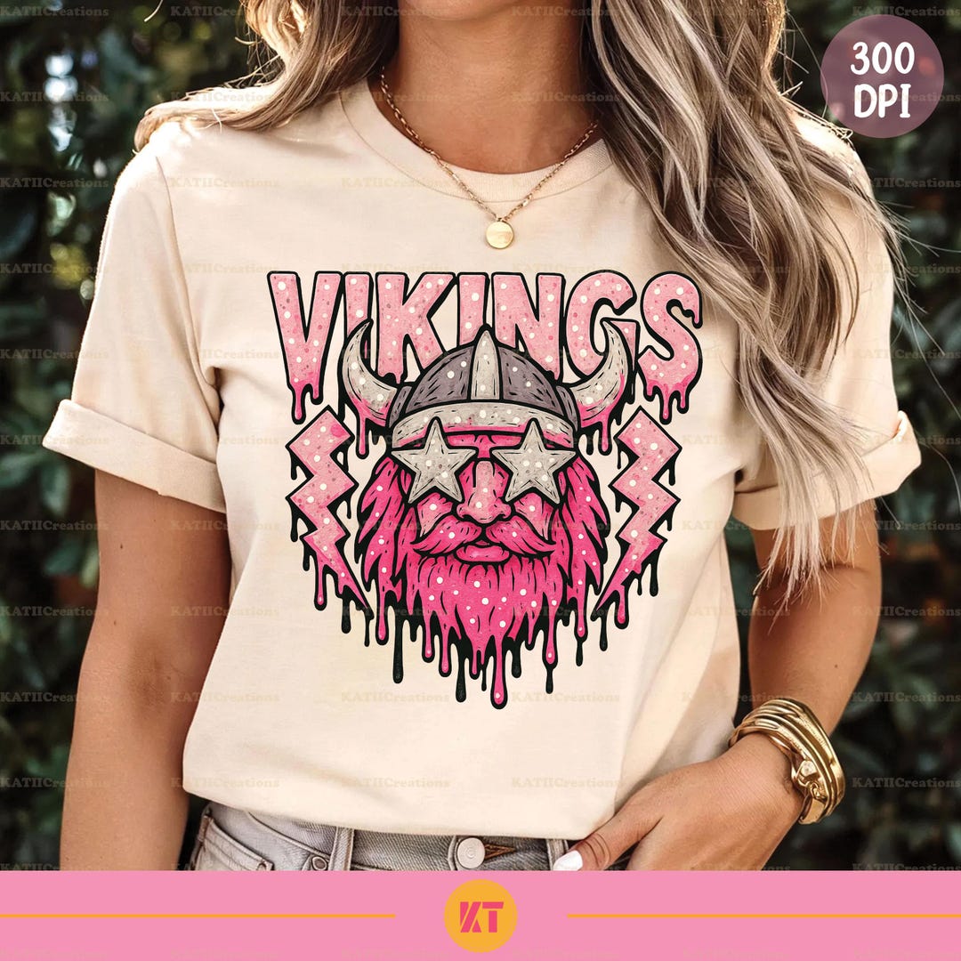 Vikings Drip Sublimation Design PNG - Football Mascot Design PNG ...