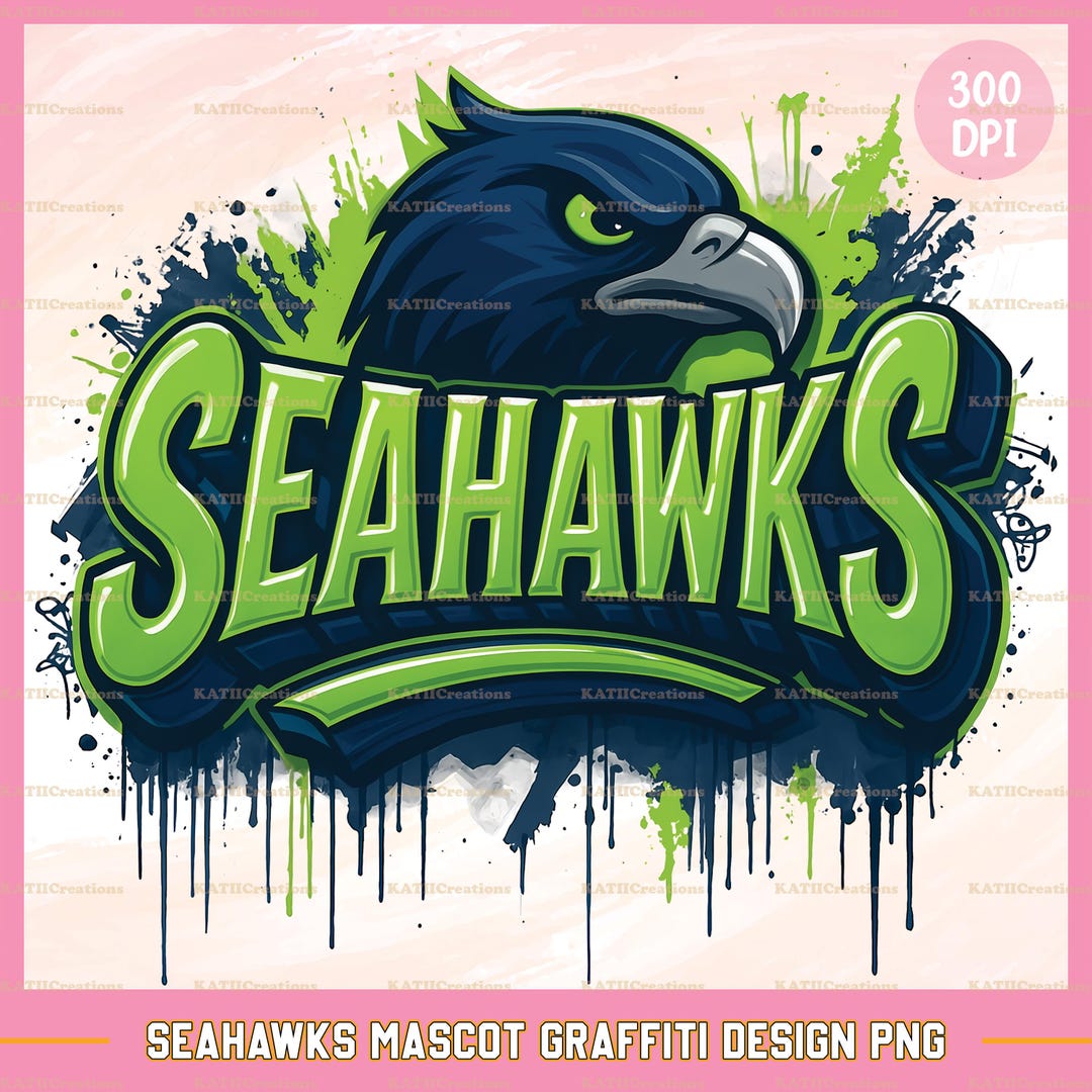 Seahawks Graffiti Mascot Sublimation Design PNG - Football Mascot ...