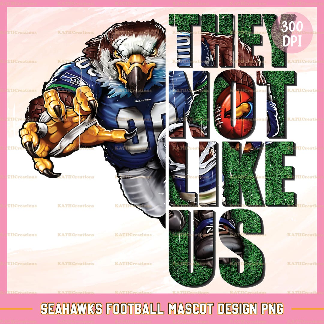 Seahawks Mascot Sublimation Design PNG - Football Mascot Design PNG ...
