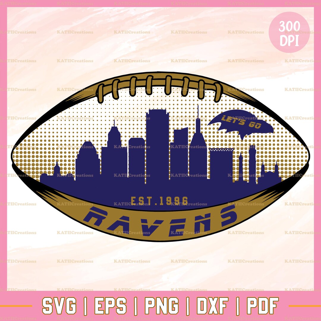 Ravens Skyline Sublimationsdesign PNG - Fußball-Team Skyline SVG ...