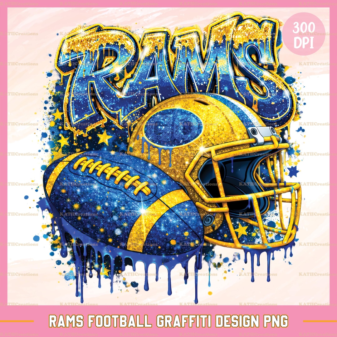 Rams Graffiti Sublimation Design PNG - Football Graffiti Design PNG ...
