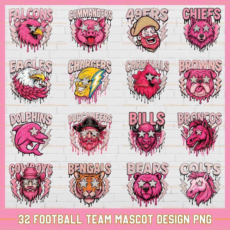 Football Team Sublimation Design PNG - Football Mascot Drip Design ...