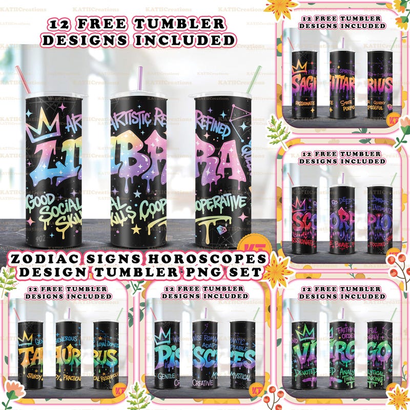 Zodiac Graffiti Tumbler - Etsy UK