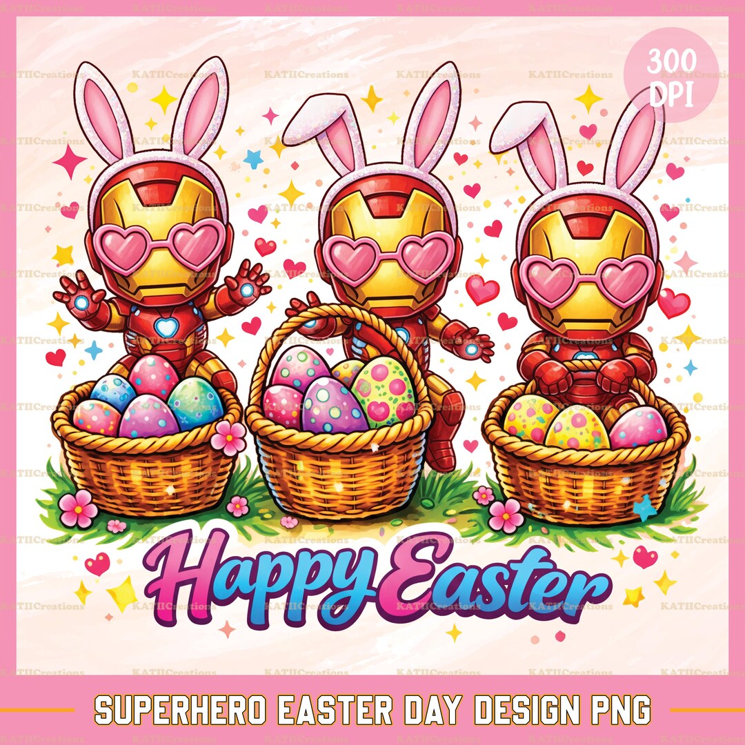 Superhero Easter Sublimation Design PNG - Movie Character Easter Day ...
