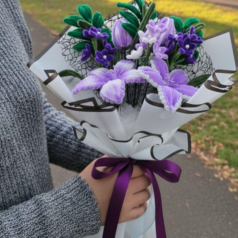 Fuzzy Wire Bouquet - Etsy