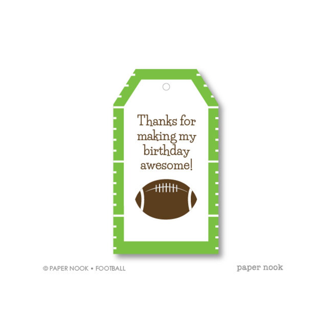 Football PRINTABLE Gift Tag - Etsy