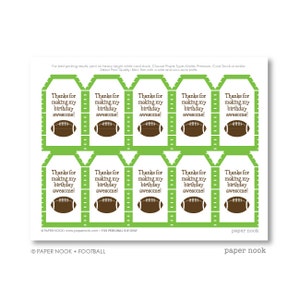 Football PRINTABLE Gift Tag - Etsy