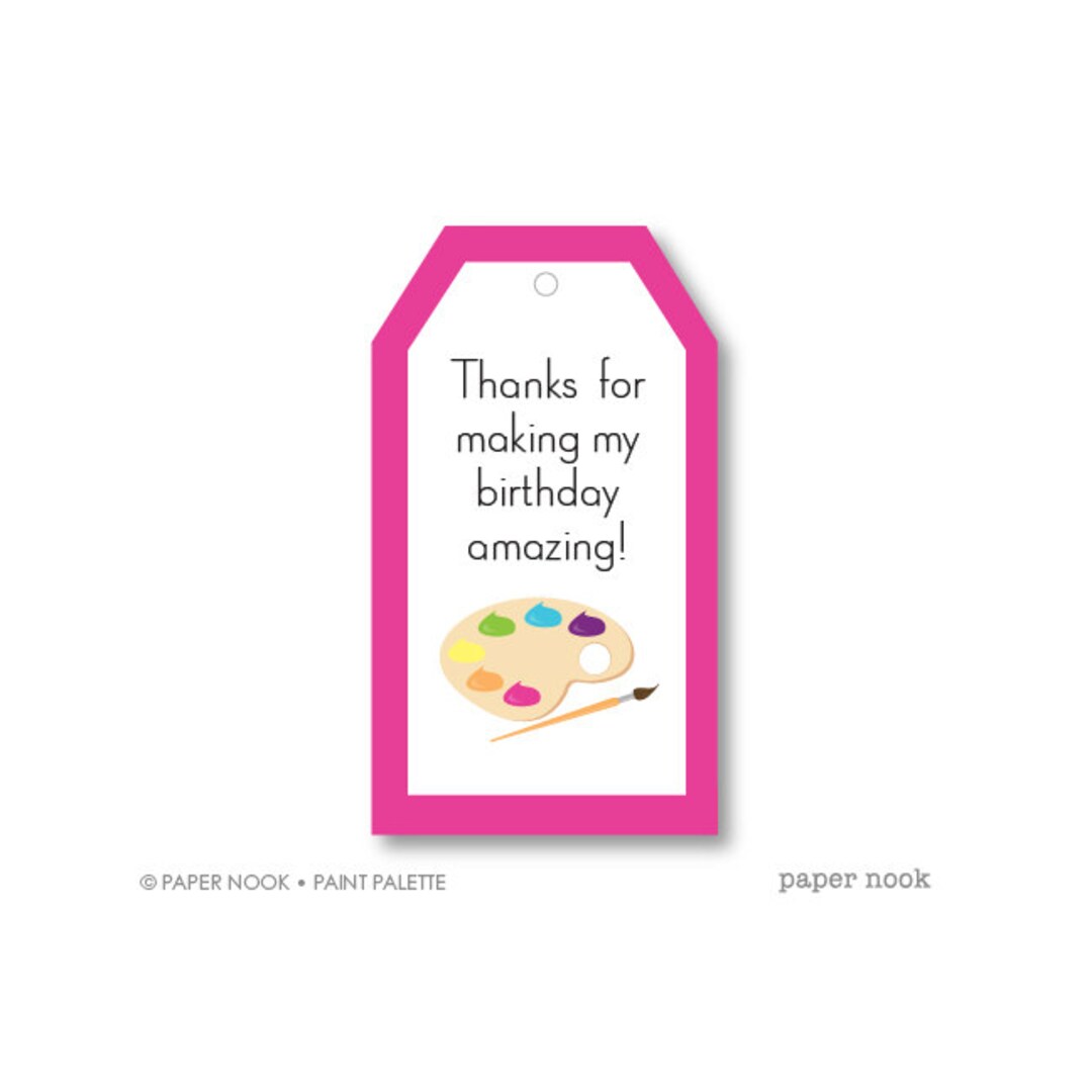 Paint Palette PRINTABLE Gift Tag - Etsy