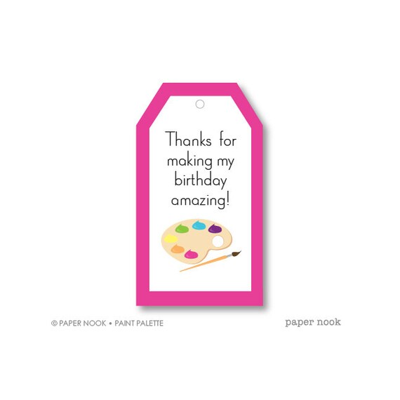 Paint Palette PRINTABLE Gift Tag | Etsy