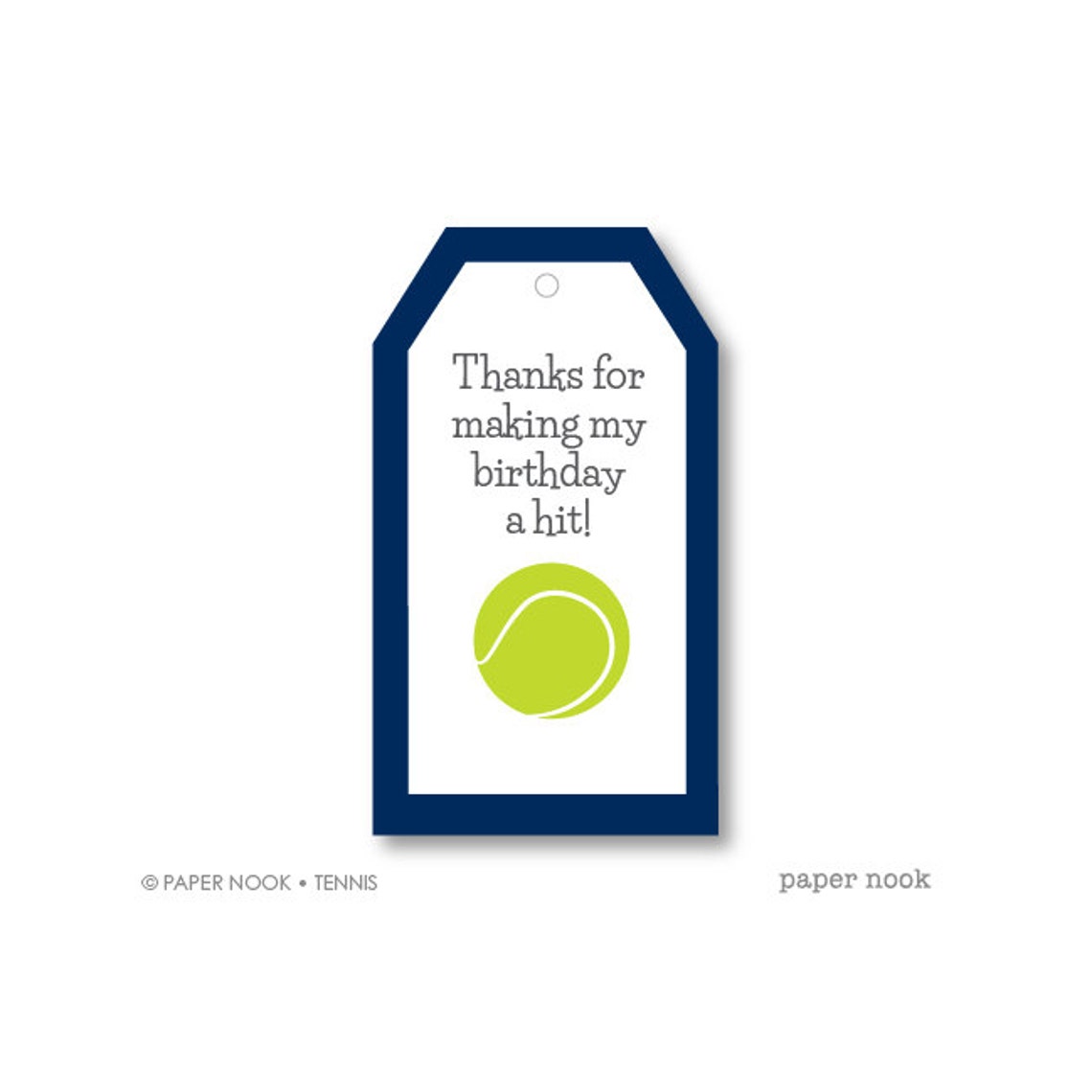 Tennis Birthday PRINTABLE Gift Tag - Etsy