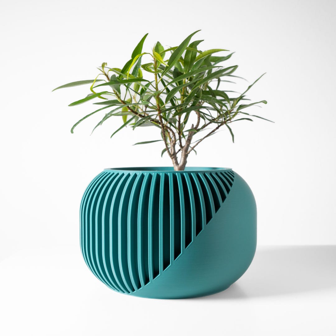Narvo Modern Planter With Drip Tray, Open Slat Design, Minimalist Plant ...